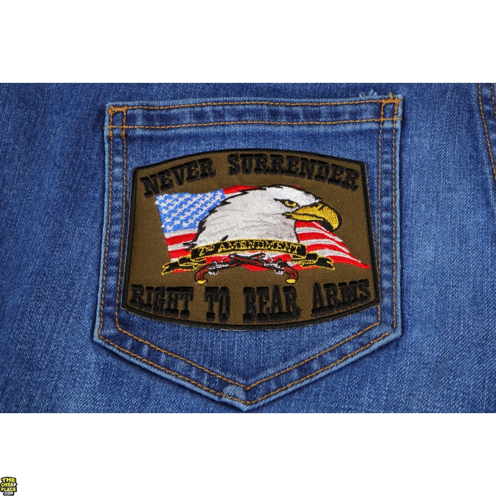 Never Surrender Right To Bear Arms 2nd Amendment Patch | 2nd Amendment ...