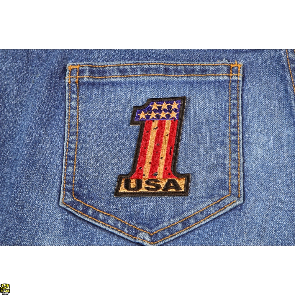 Number 1 USA Vintage Flag and Stars Patch | Vintage US Flag Patches ...