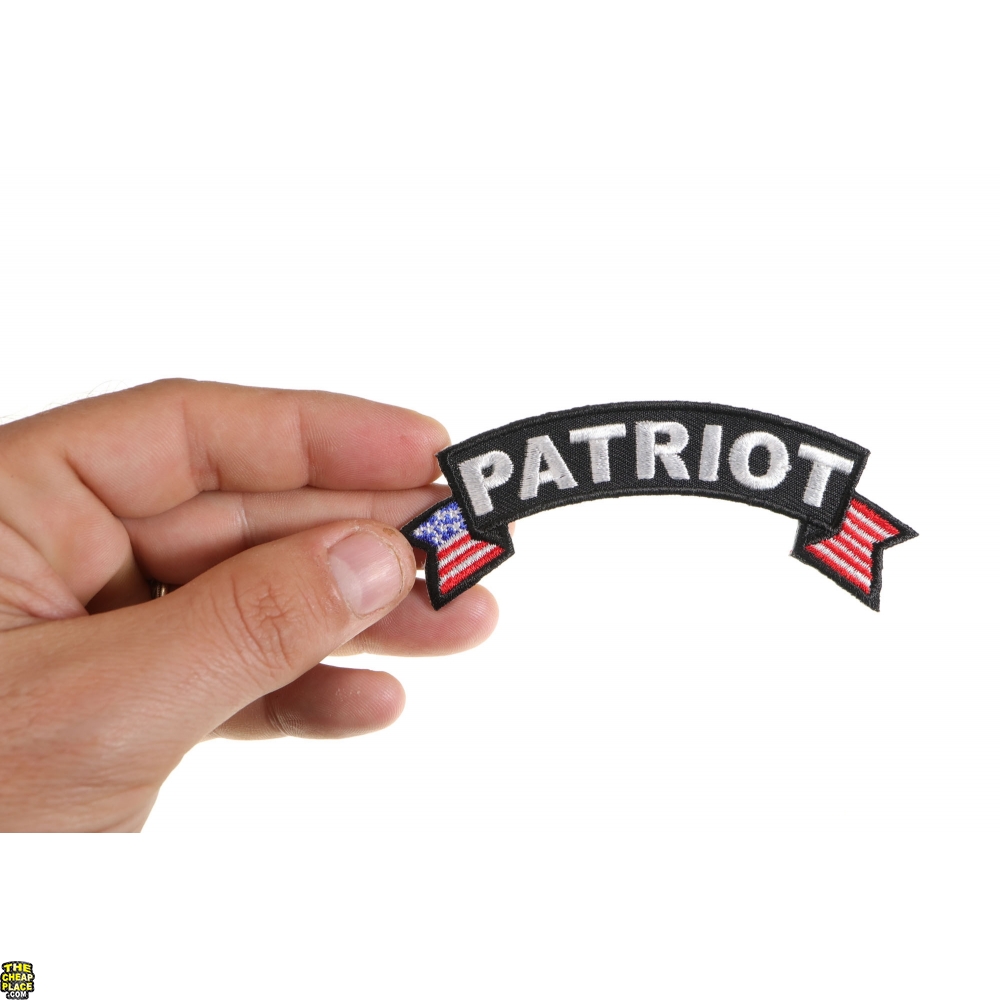Patriot Rocker Patch With US Flag | Patriotic Patches -TheCheapPlace