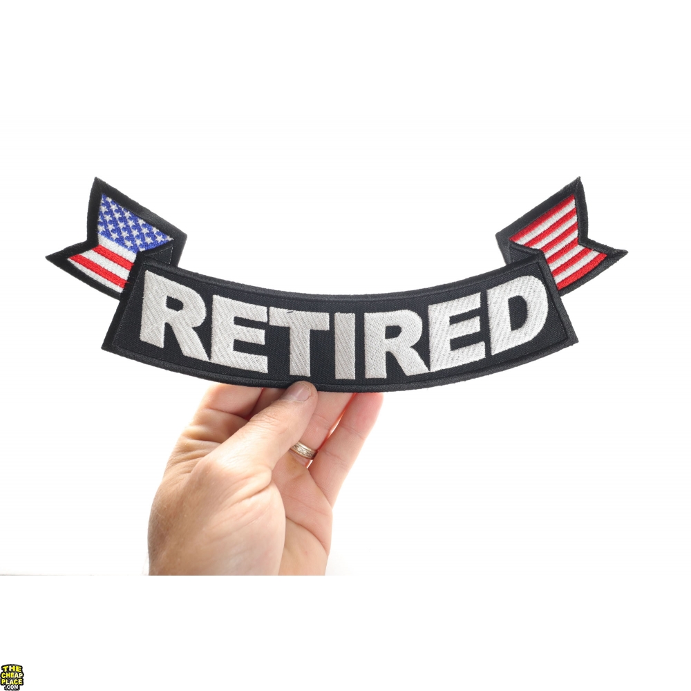 Retired Bottom Rocker With Flags Patch | Retiree Patches -TheCheapPlace