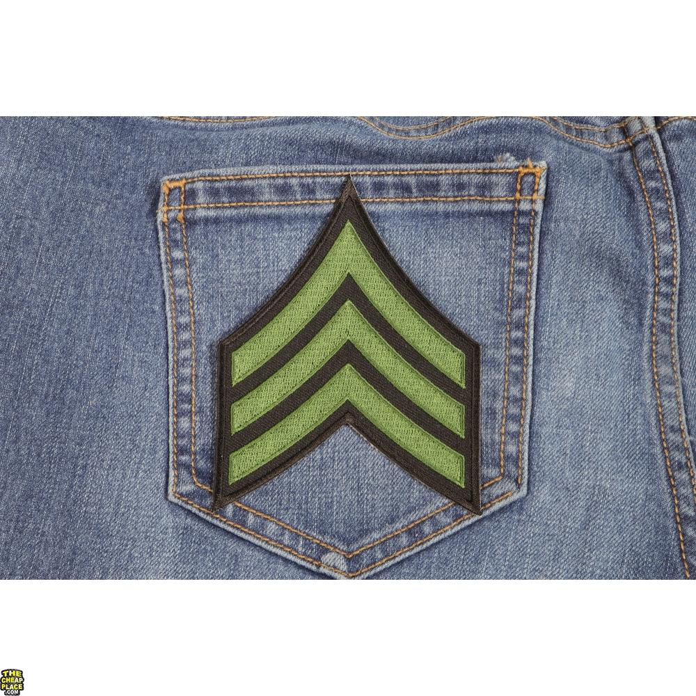 Sergeant Chevron Green Black Patch