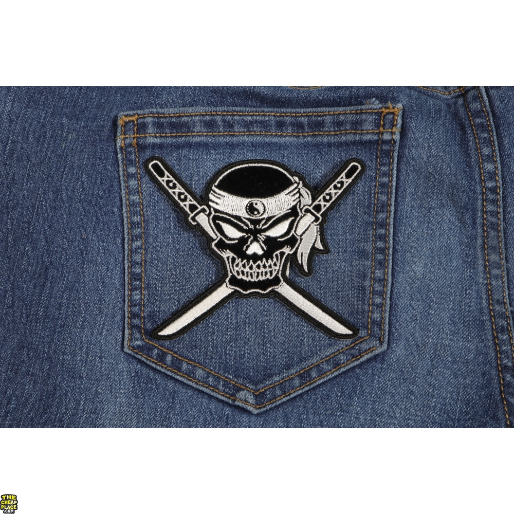 Small Skull Cross Swords Patch | Embroidered Patches