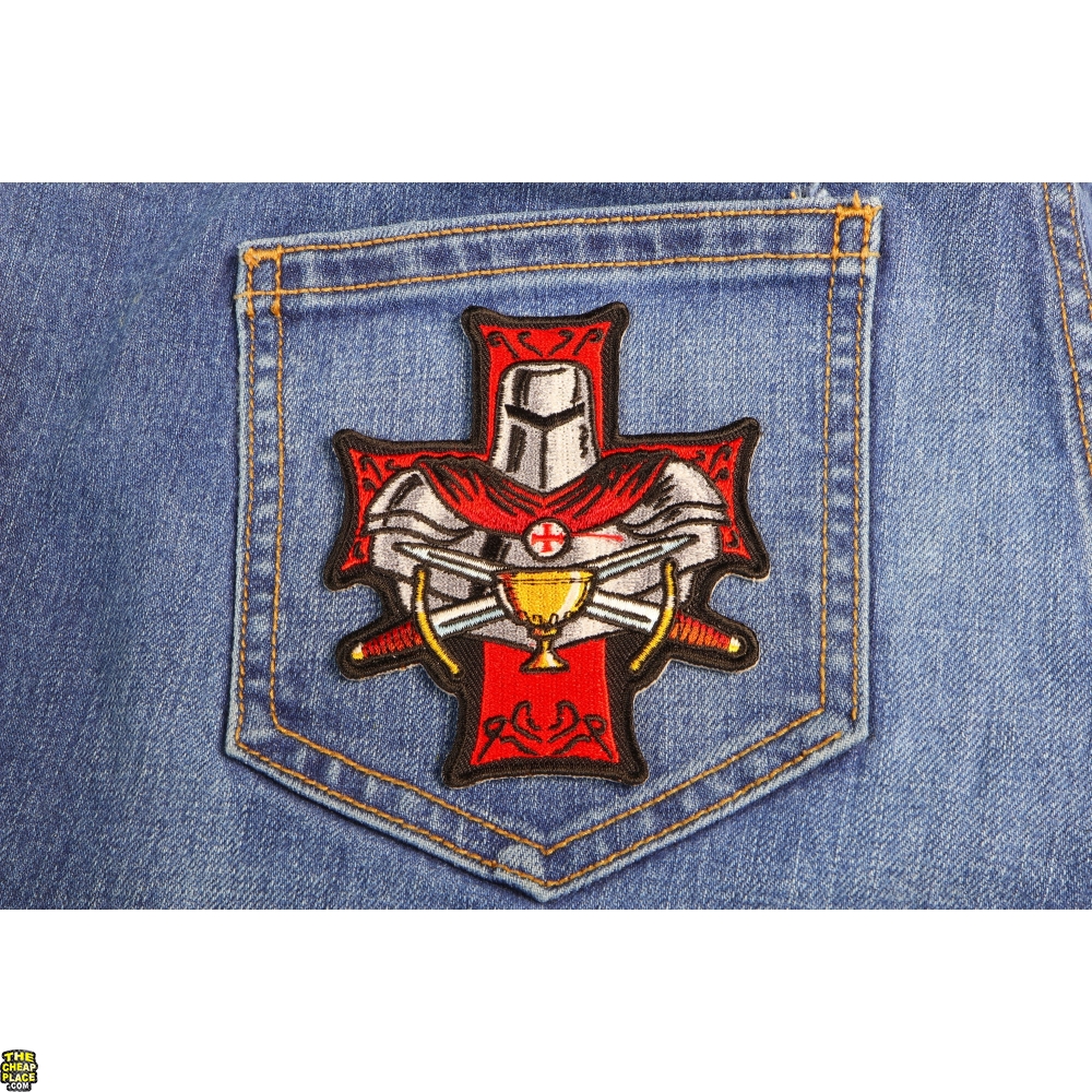 Templar Holy Grail Christian Iron on Patch - TheCheapPlace