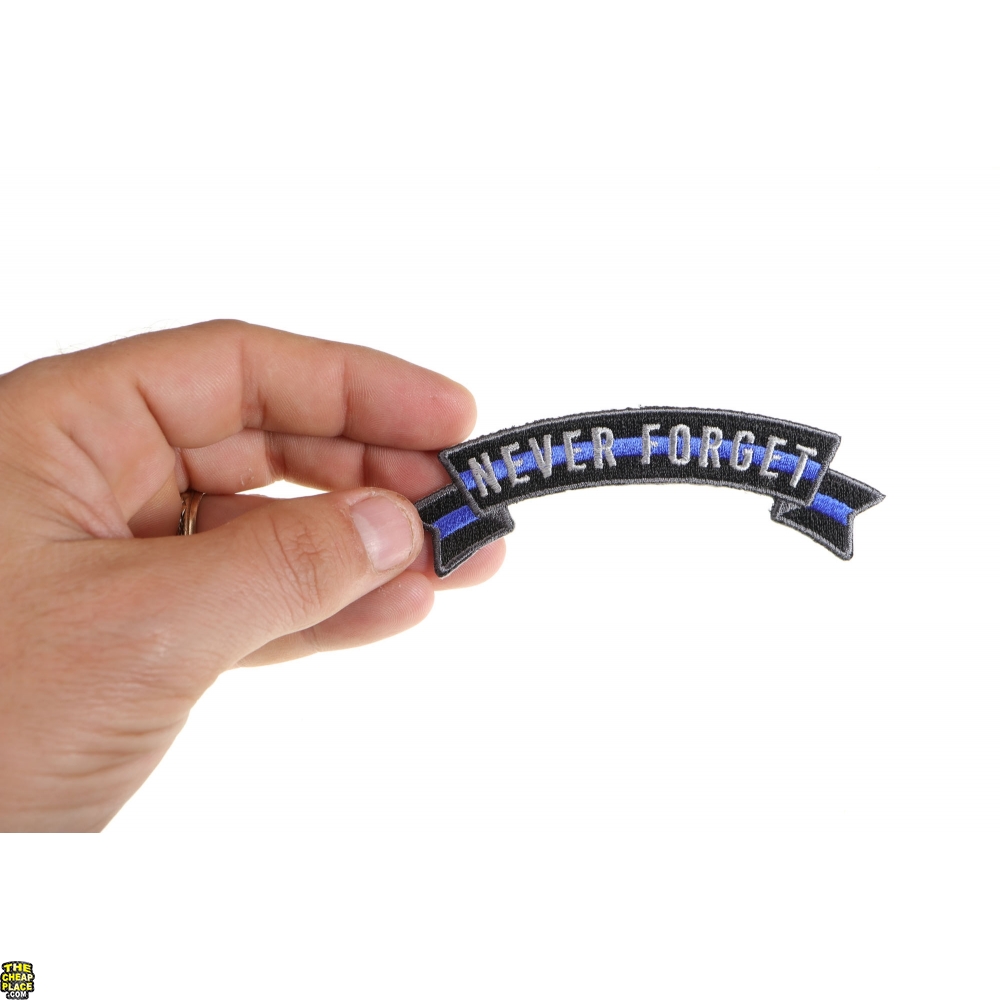 Thin Blue Line Never Forget Rocker Patch | Police Patches -TheCheapPlace