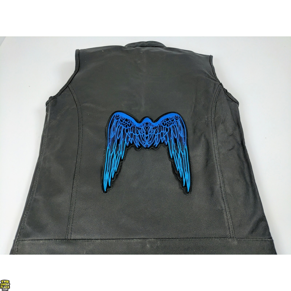 Large Angel Wings Patch Blue | Embroidered Patches