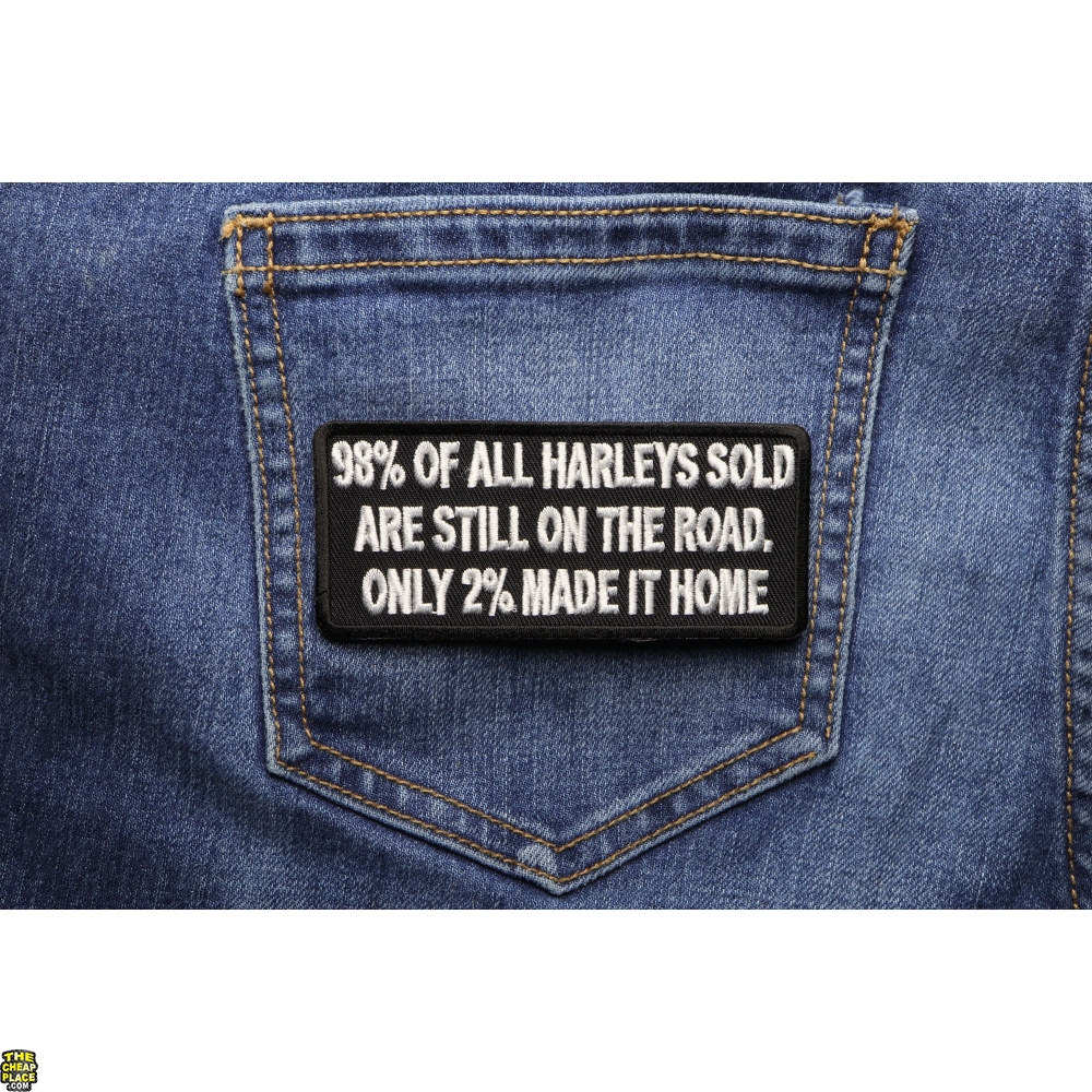 2 Percent Of Harleys Made It Home Funny Biker Patch | Biker Patches ...