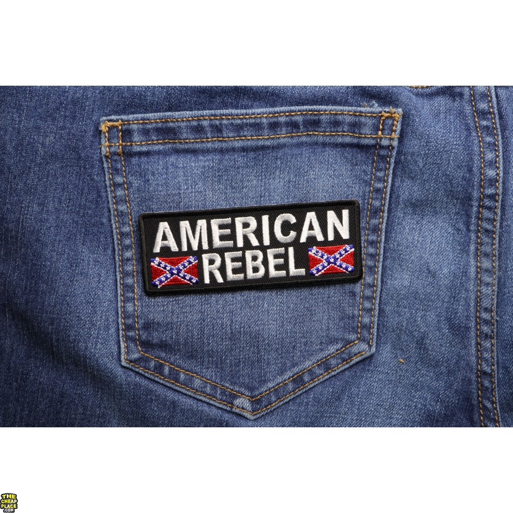 American Rebel Patch With Flags | Southern Rebel -TheCheapPlace