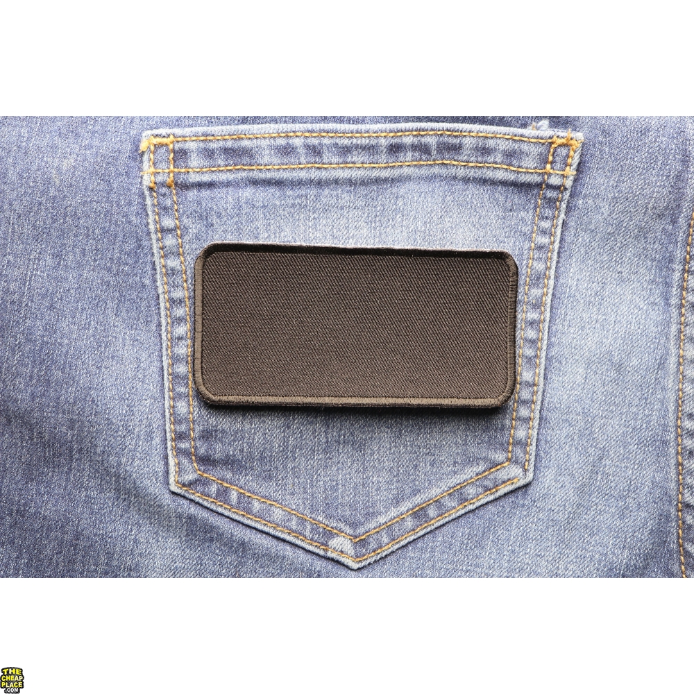 Black 4 Inch Rectangular Blank Patch | Blank Patches -TheCheapPlace