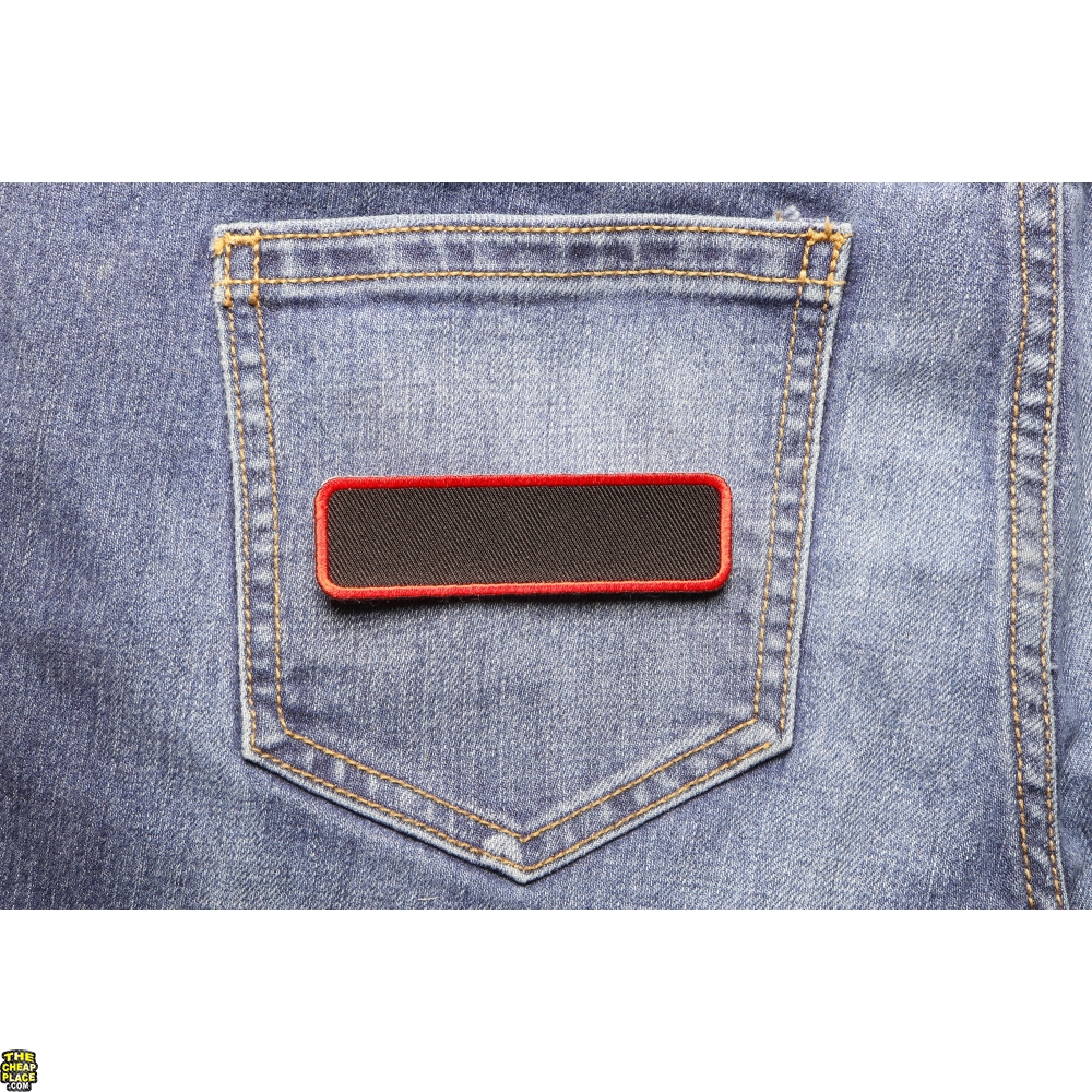 Blank Name Tag Patch Red Border | Blank Patches -TheCheapPlace