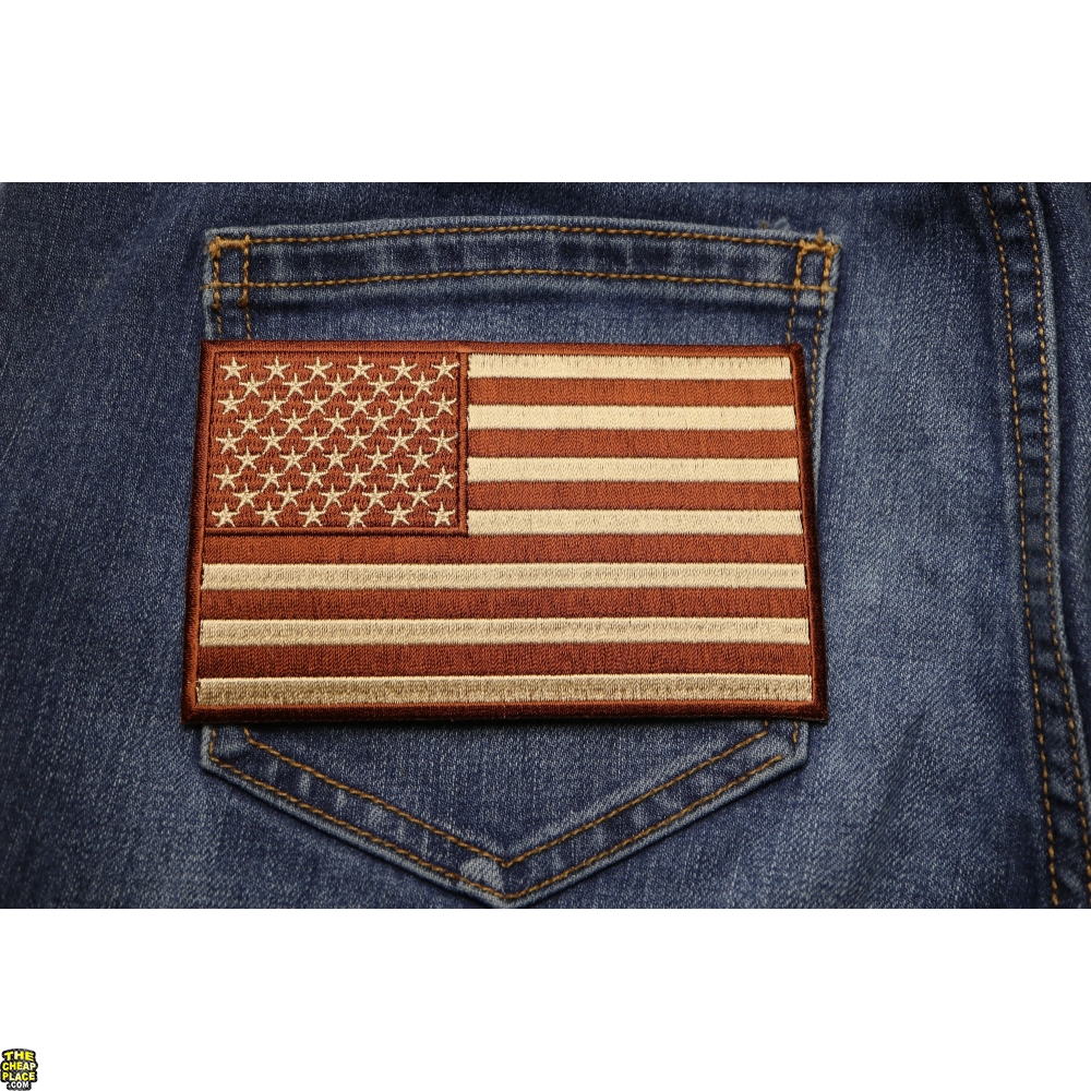Brown Subdued American Flag Patch - TheCheapPlace