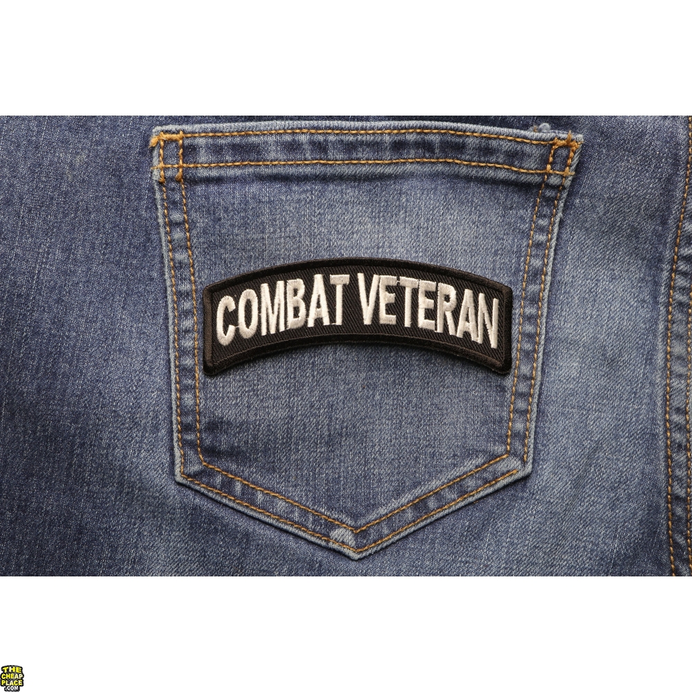 Combat Veteran Small Rocker Patch | Vet Patches -TheCheapPlace
