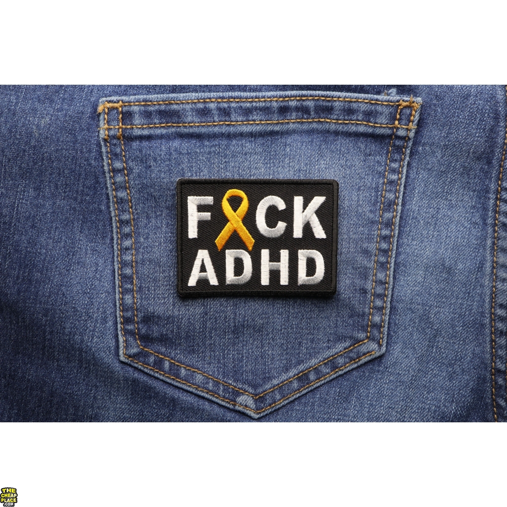 FCK ADHD Orange Ribbon Patch