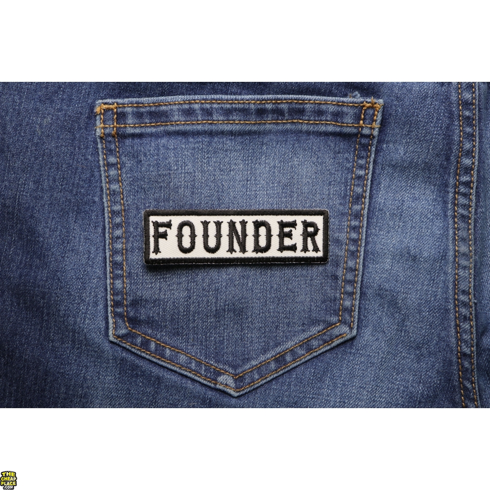Founder Patch Black On White