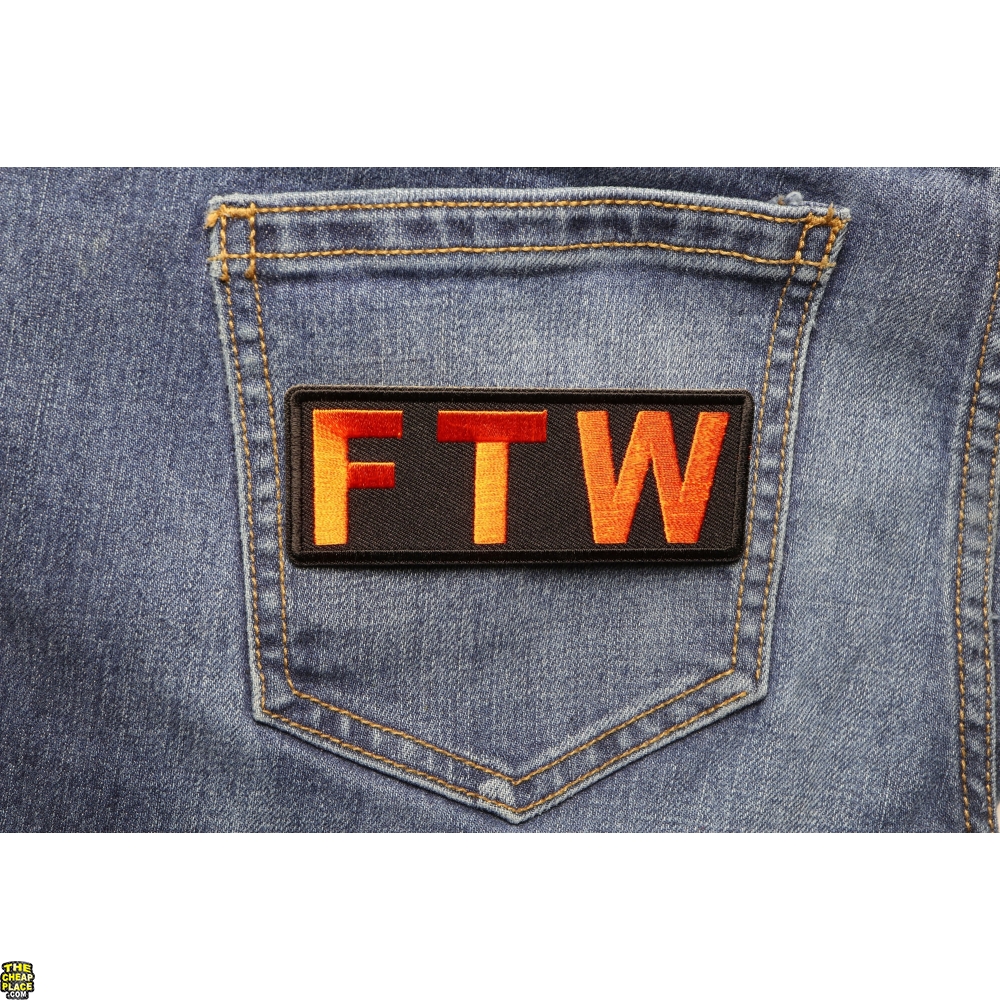 FTW Orange Biker Patch Forever Two Wheels - TheCheapPlace