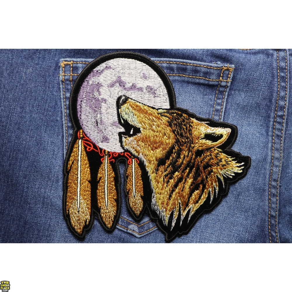 Howling Wolf With Moon 6 Inch Patch | Wolf Patches -TheCheapPlace