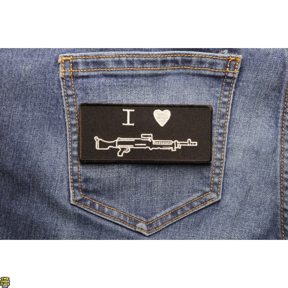 I Heart Machine Gun Patch | Embroidered Patches