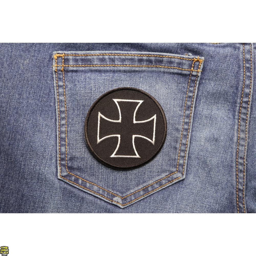Iron Cross Patch White Black