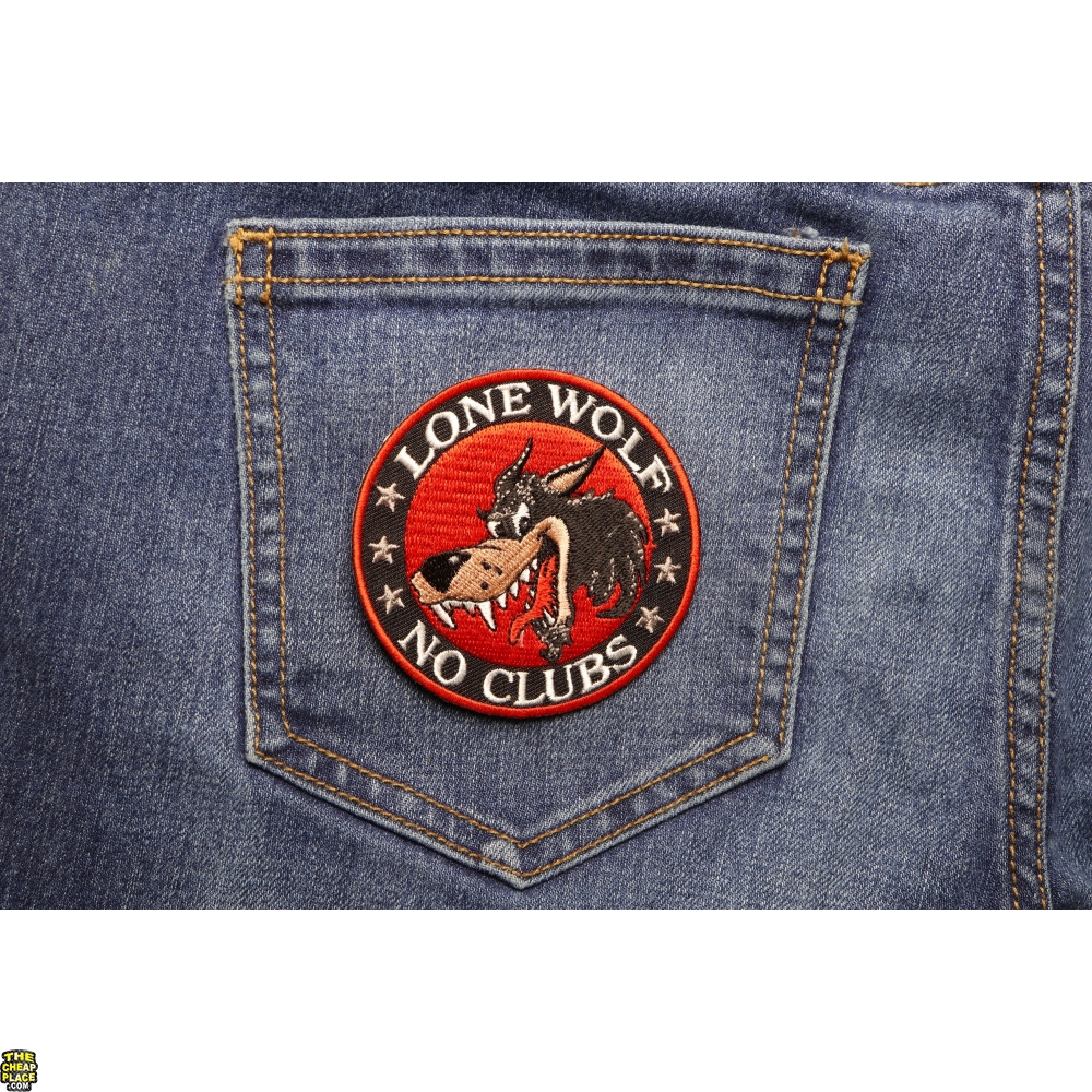 Lone Wolf No Clubs Patch | Biker Patches -TheCheapPlace