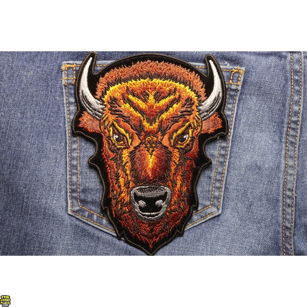 Medium Brown Buffalo Head Patch | Wild Animal Patches -TheCheapPlace