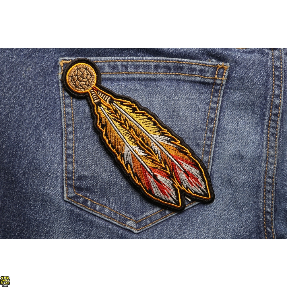 Orange Feathers Patch | Feather Patches -TheCheapPlace
