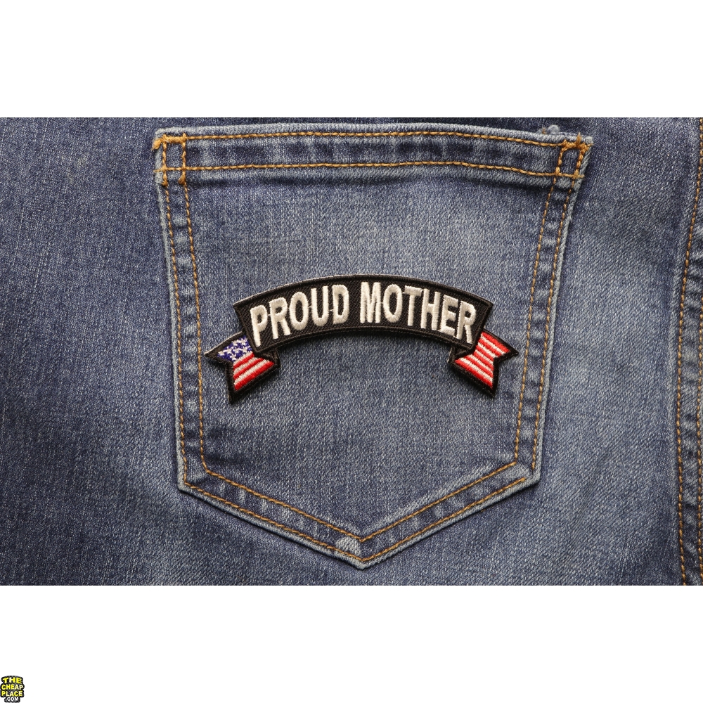 Proud Mother US Flag Rocker Patch | Patriotic Patches -TheCheapPlace