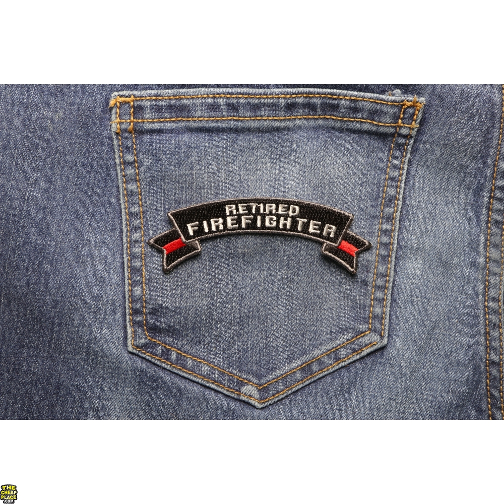 Retired Firefighter Rocker Patch | Fire Fighter Patches -TheCheapPlace