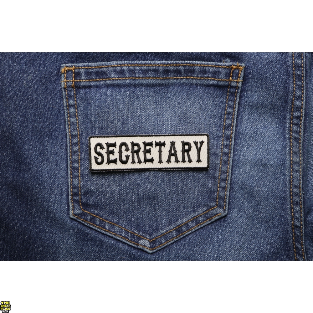 Secretary Patch Black On White