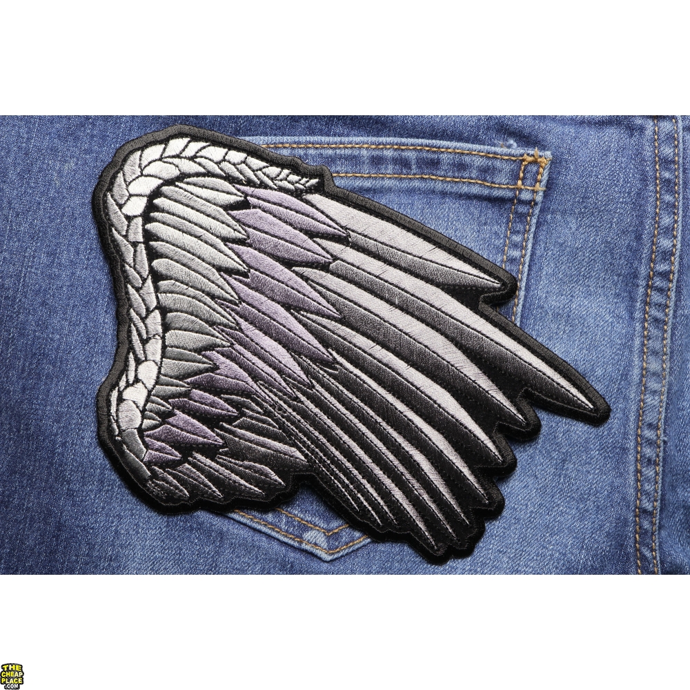 Silver Angel Right Wing Patch | Embroidered Patches