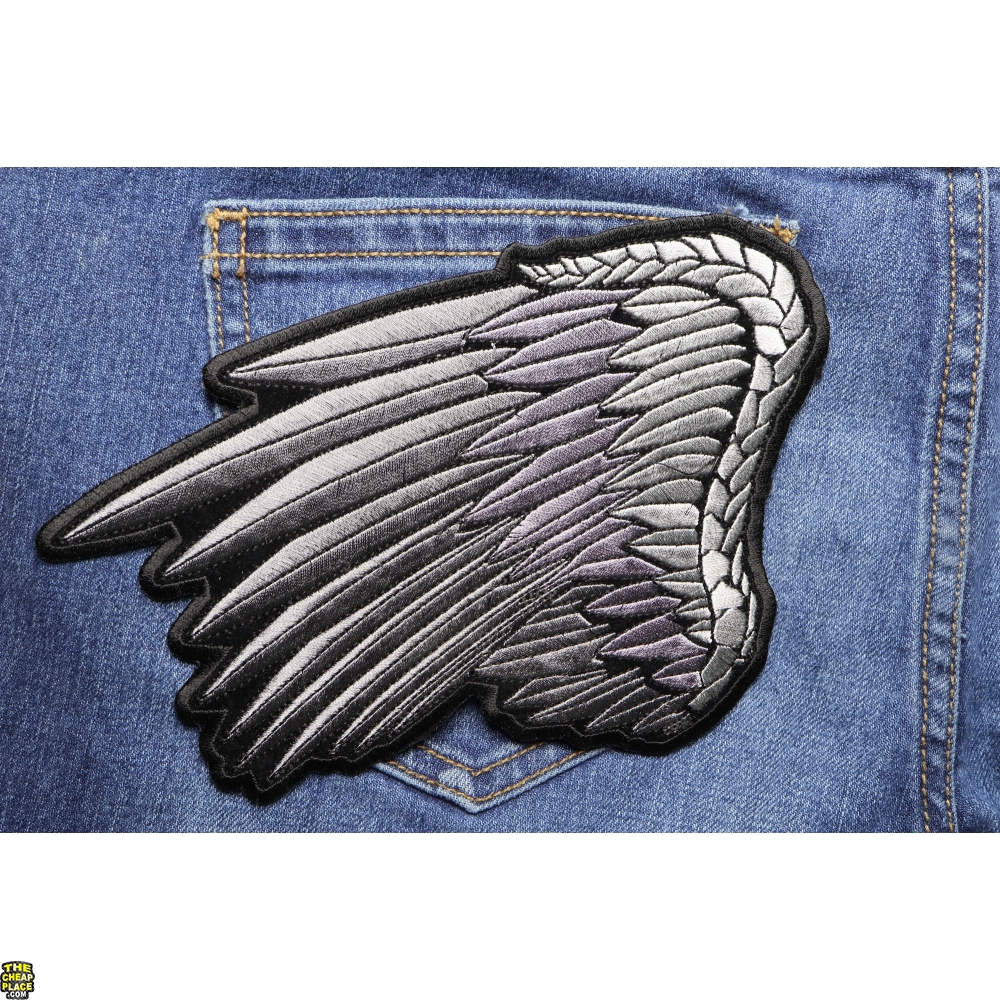 Silver Left Angel Wings Patch | Angel Wing Patches -TheCheapPlace