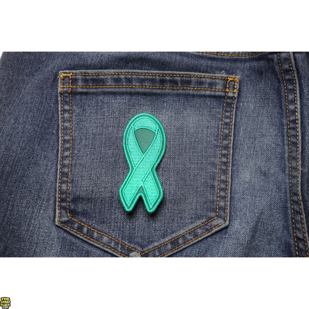 Teal PTSD Awareness Ribbon Patch | Support Ribbons -TheCheapPlace