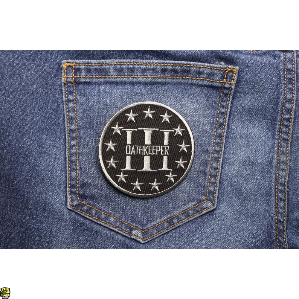 Three Percenter Oathkeeper Round Patch Gray | 2nd Amendment Patches ...