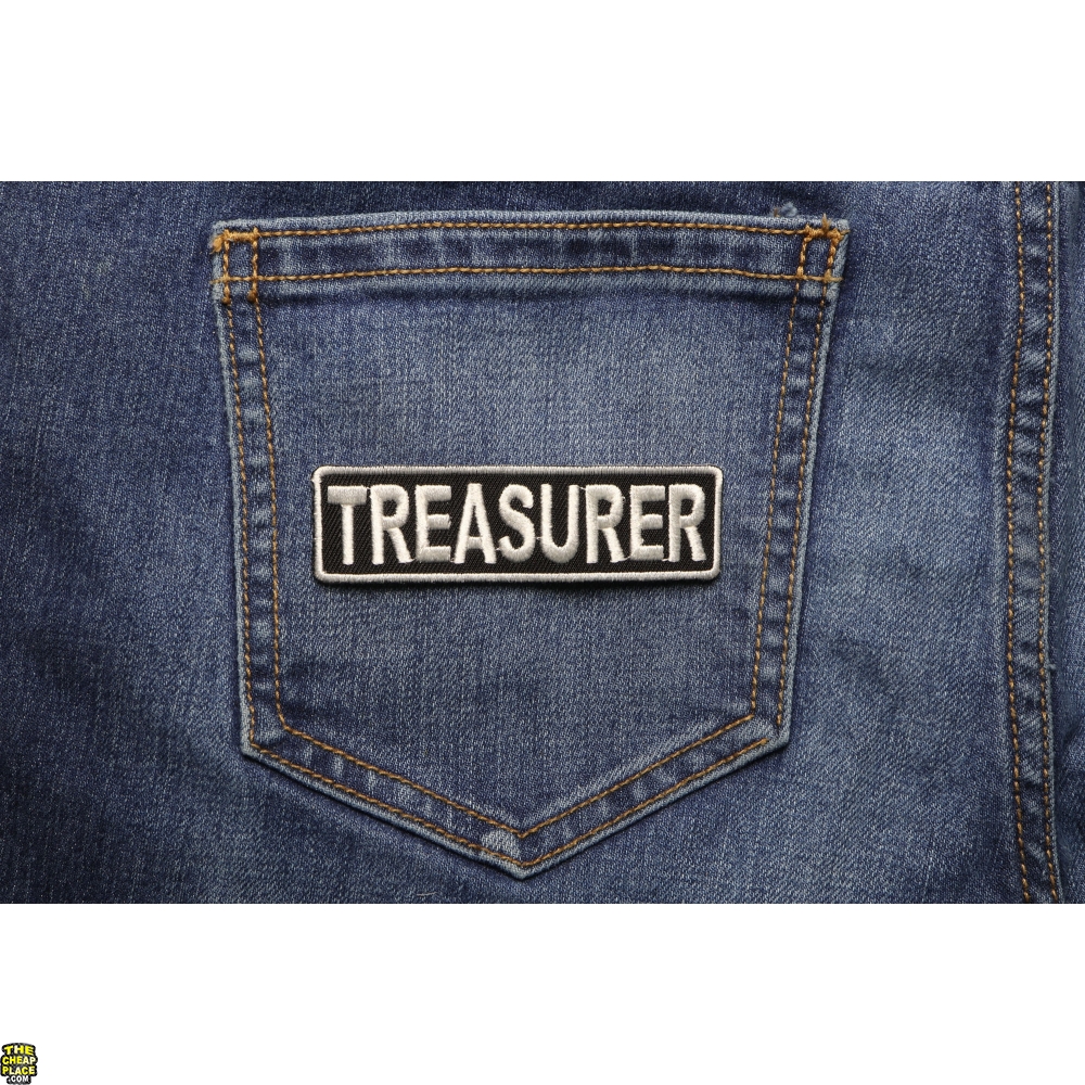 Treasurer Patch 3.5 Inch White | Ranks Titles Nicknames -TheCheapPlace