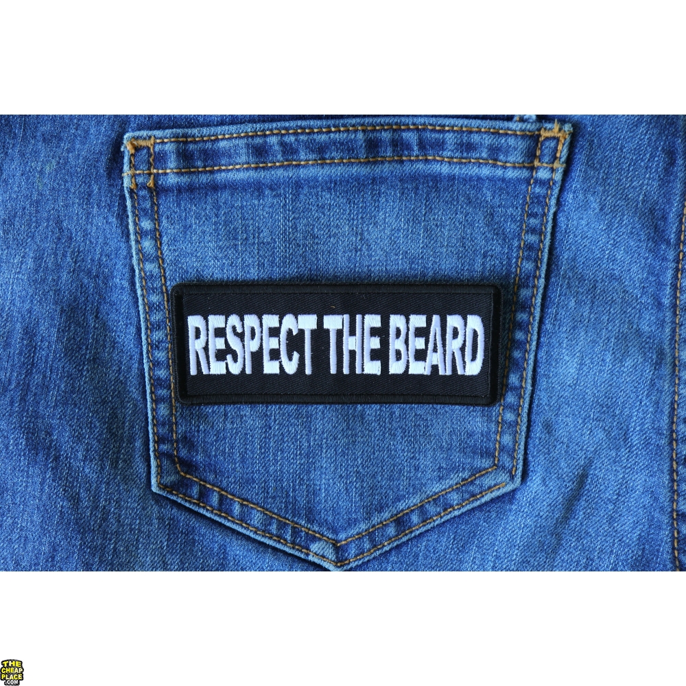 Respect The Beard Funny Iron on Patch - TheCheapPlace