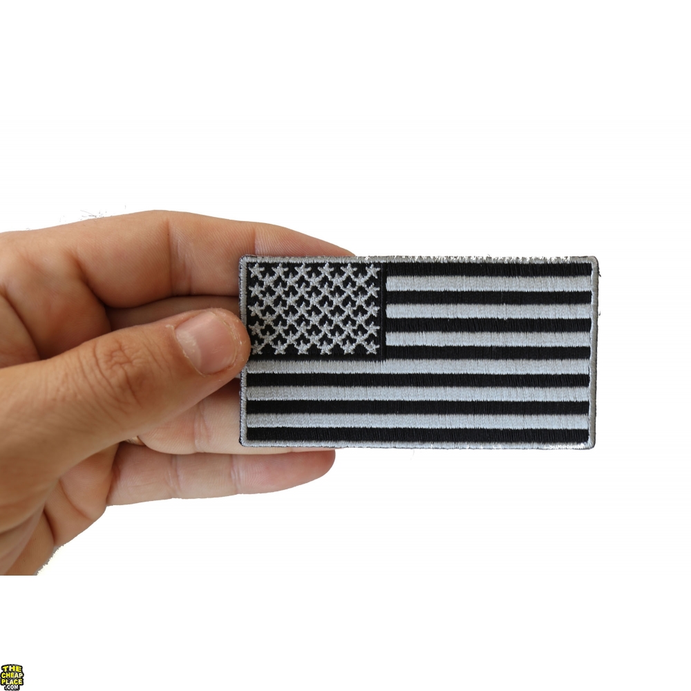US Flag Patch Black and Gray 3.5 Inch | American Flag Patches ...