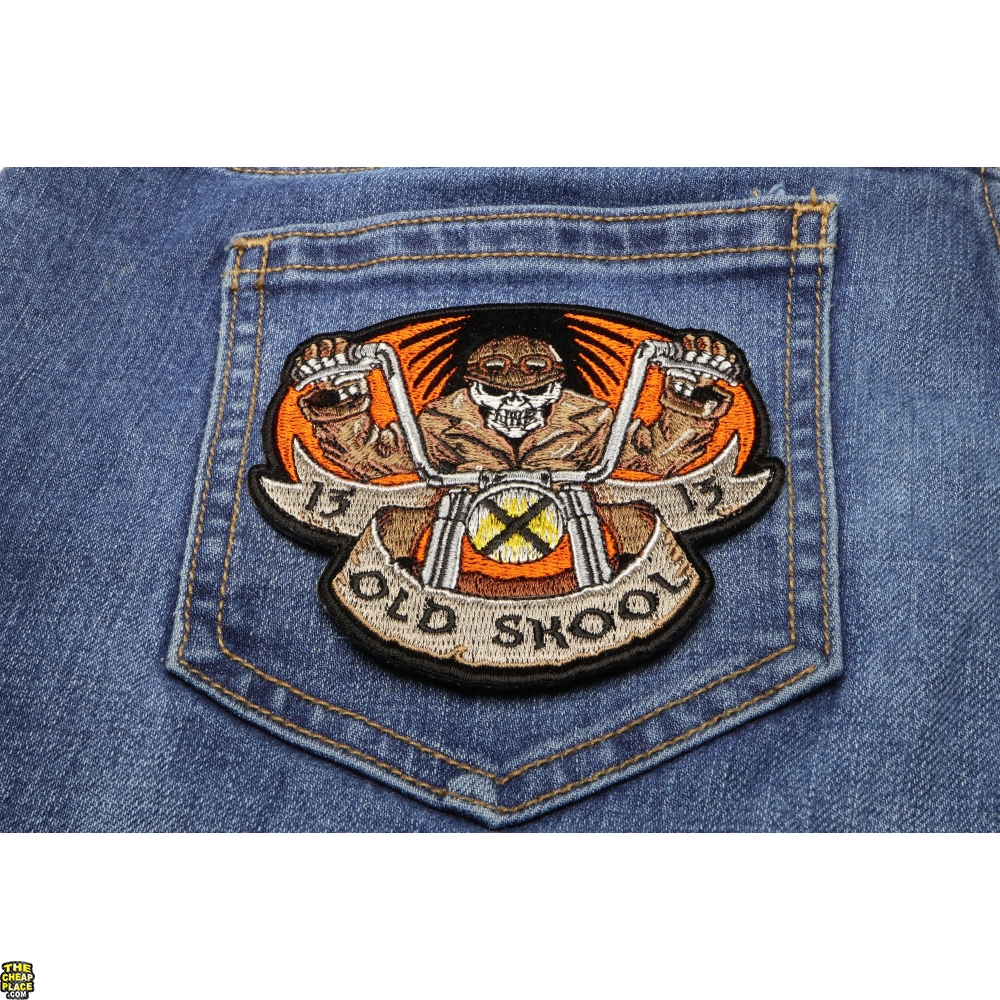 Old Skool Biker Iron on Patch - TheCheapPlace
