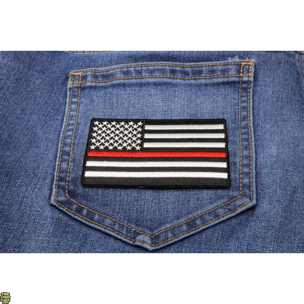Subdued US Flag With Red Stripe Patch | Fire Fighter Patches -TheCheapPlace