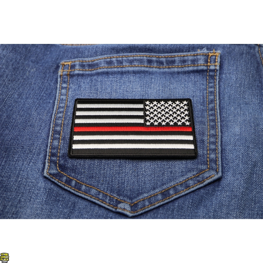 Thin Red Line American Flag Reversed Patch | American Flag Patches ...