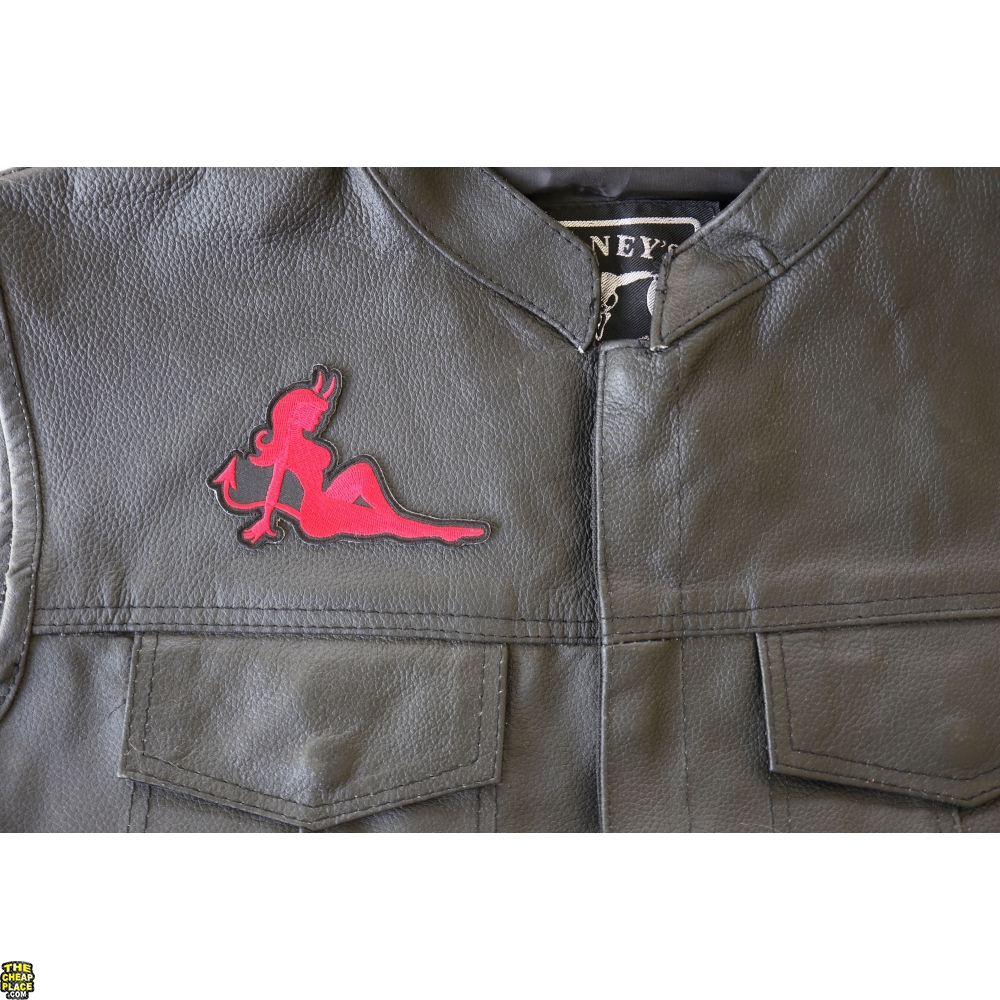 Red Devil Girl Novelty Iron on Patch - TheCheapPlace