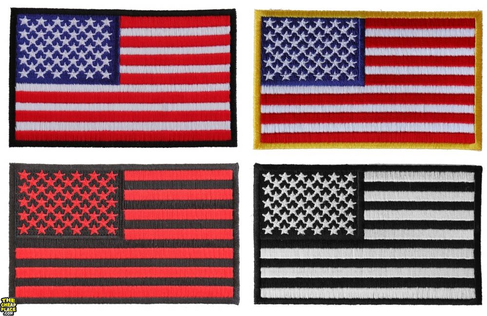 4 Inch American Flag Patches Set Of 4 Embroidered US Flags | American ...
