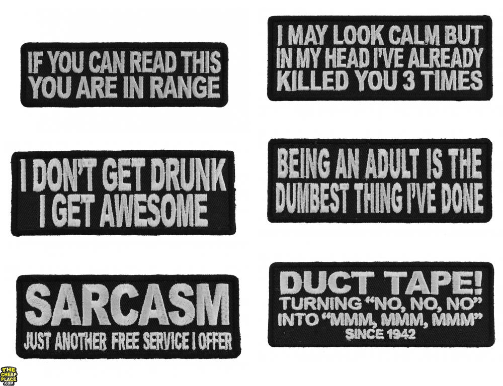 Funny Saying Patches Set Of 6 | Funny Patches -TheCheapPlace