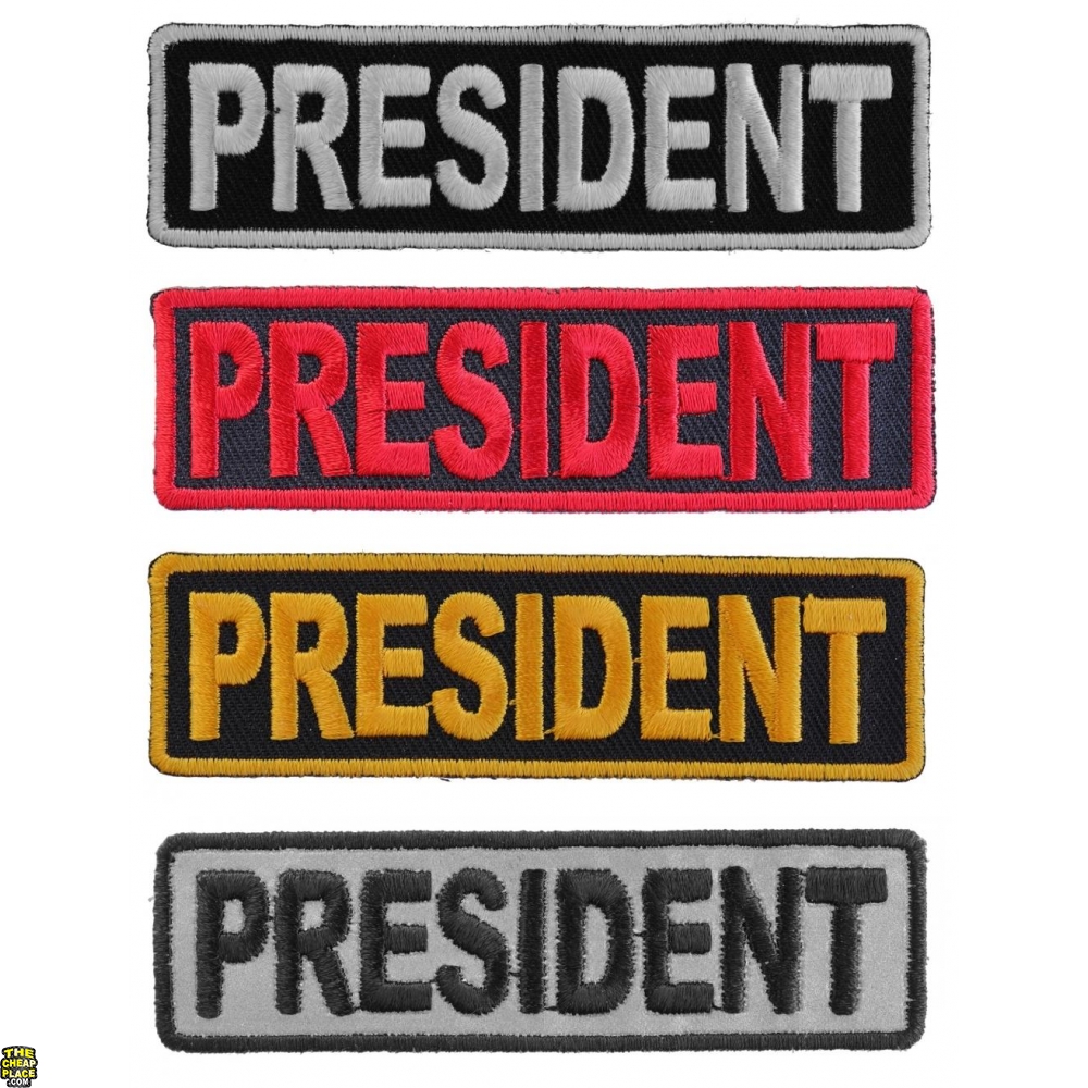 President Patches Embroidered In White Red Yellow Over Black and 1 ...