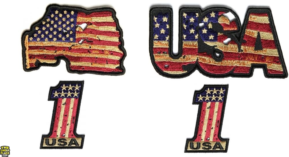 Vintage USA American Flag Patches Set Of 4 | Patriotic Patches ...