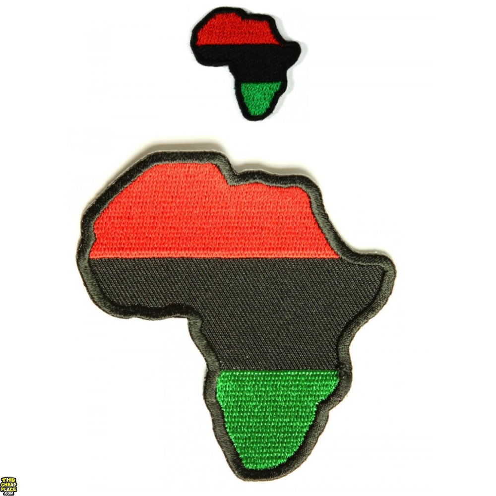 Africa Continent African Colors Red Black Green 2 Piece 1 inch and 3 ...