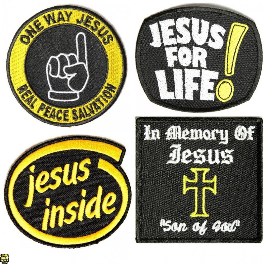 Jesus Patches Set Of 4 | Christian Patches -TheCheapPlace