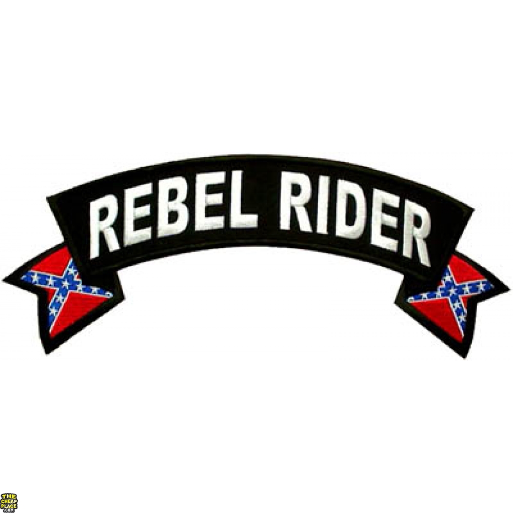Rebel Rider Rocker With Flags Patch