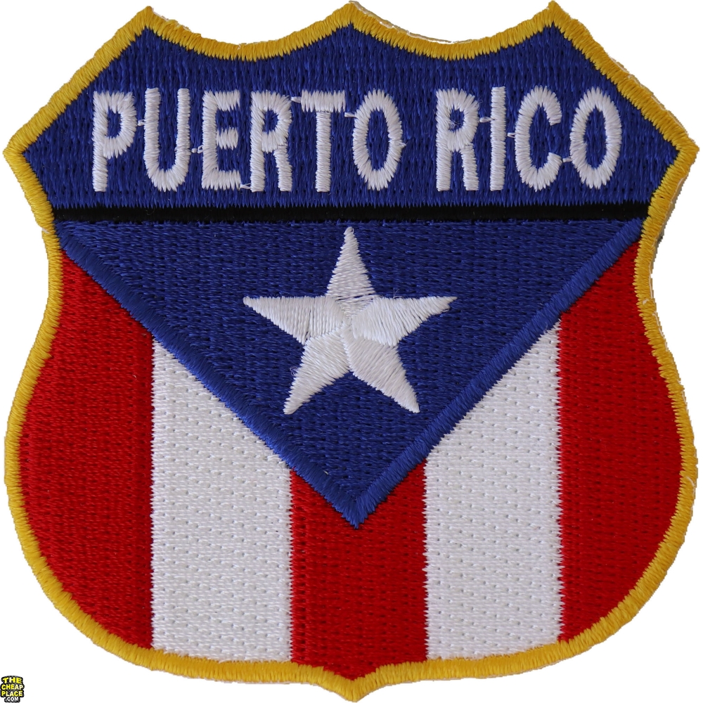 Puerto Rico Shield Flag Patch | International Flags -TheCheapPlace