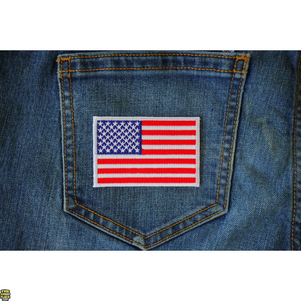 US Flag White Border Patch | American Flag Patches -TheCheapPlace