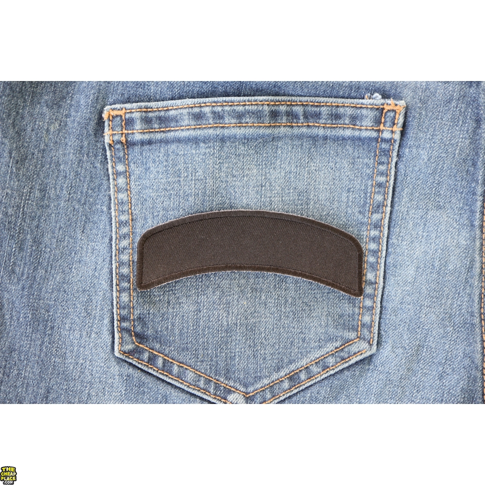 Black 4 Inch Arched Blank Patch Rocker | Blank Patches -TheCheapPlace