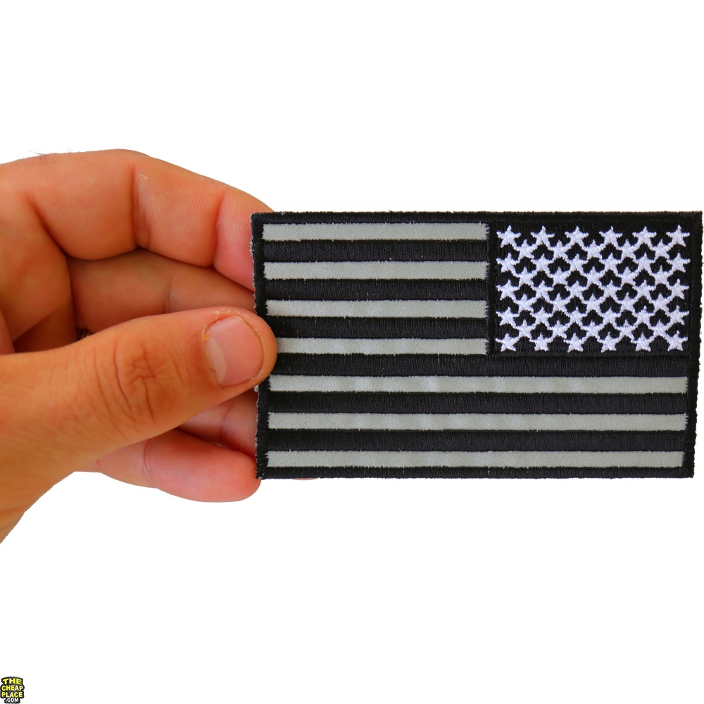 Reversed American Flag Black and Reflective 4 Inch Patch | American ...