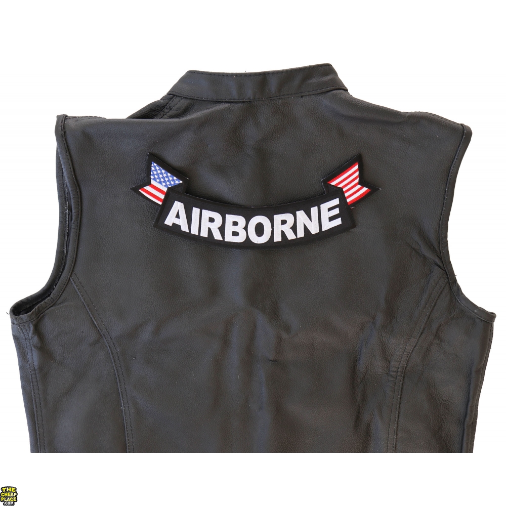 Airborne Large Lower Rocker Patch With Flags | Army Patches -TheCheapPlace